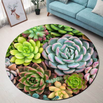 Green Succulents Decor Area Rugs Kids Play Soft Carpet Room Floor Yoga ...