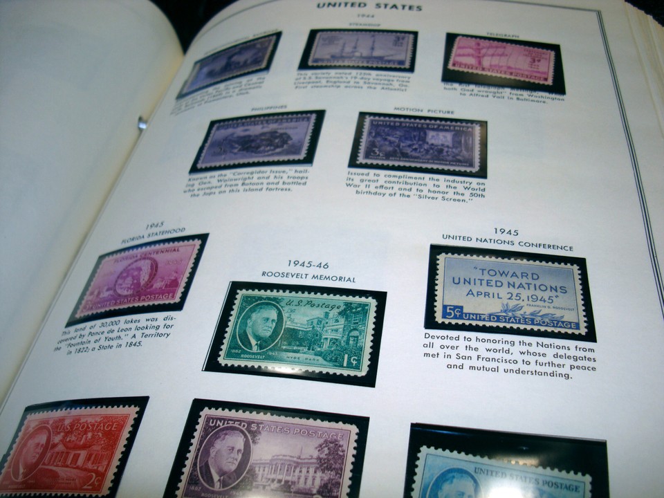 H. E. Harris Liberty Stamp Album Over 800 United States Stamps - Mint ...