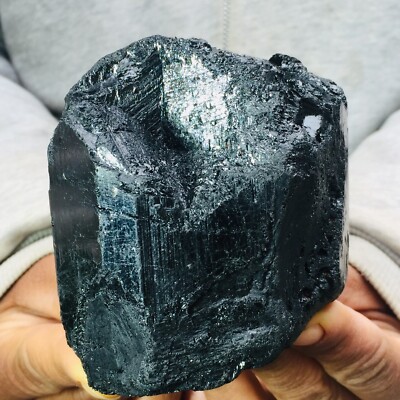708g Glossy Raw Black Tourmaline Gemstone Crystal Rough Healing ...