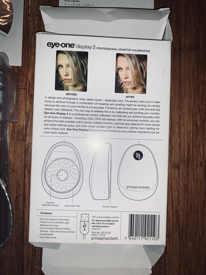 Eye One Display 2 Professional Monitor Calibration Correction x-rite PC ...