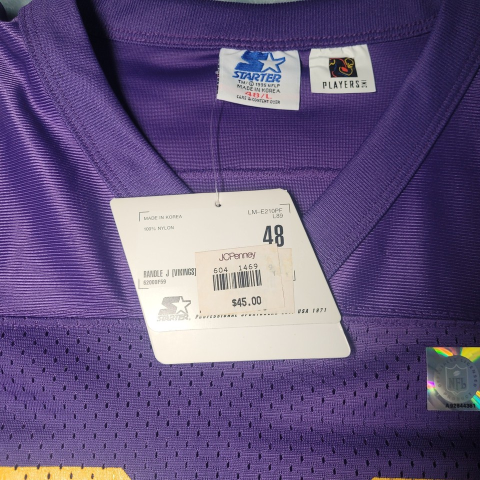 90's Starter NFL Minnesota Vikings John Randle 93 Purple Jersey Mens 48 ...