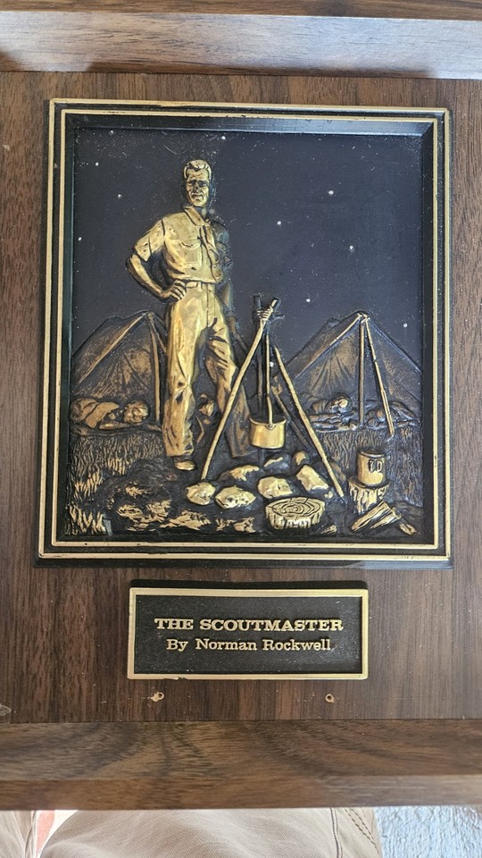 Boy Scout Rockwell Metal Plaque "The Scoutmaster " Over Camp Fire | eBay