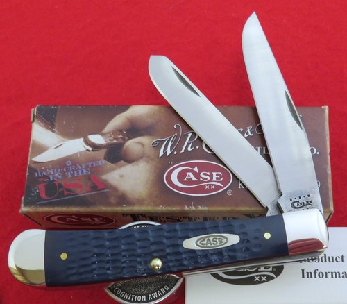 Case XX Trapper Knife Blue 2010 Discontinued Workman Series Rare Find ...
