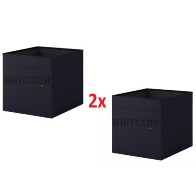 2x IKEA DRONA Storage Boxes for Kallax Shelving Unit Organizer Black ...