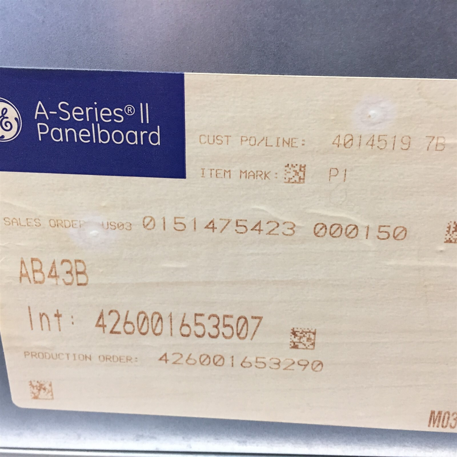 GE Series II Interior AQF3422MBX Box AB43 Cover AF43S + 36 Breakers 208 ...