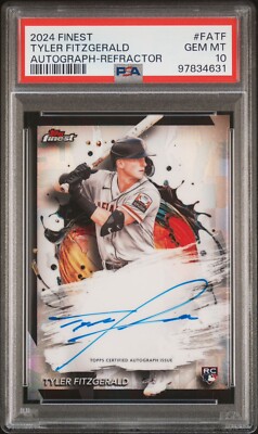 PSA 10 Tyler Fitzgerald 2024 Topps Finest Refractor On Card Auto Giants ...