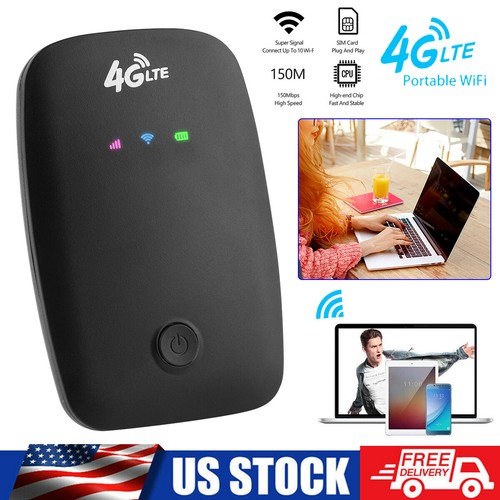 Portable 4G LTE Mobile Broadband Wireless Router Hotspot WiFi Modem SIM ...