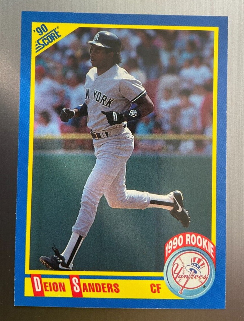 1990 Score Rookie RC Deion Sanders #586 New York Yankees | eBay
