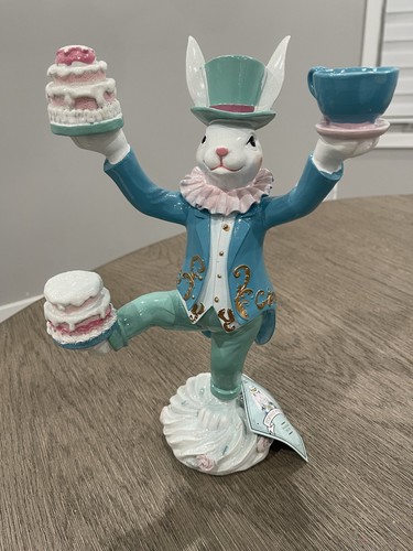 Tophat & Tail Easter Bunny Rabbit Mad Hatter Balancing Teacup And Cakes ...