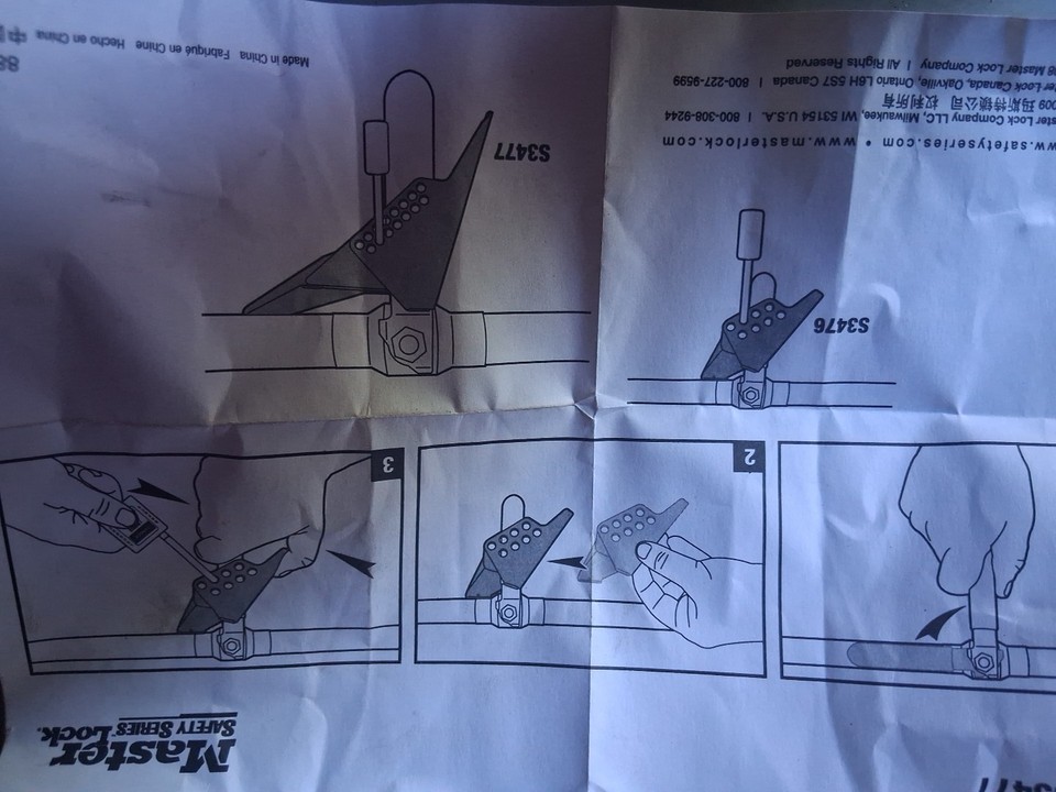 Lot Of (10) Genuine Master Lock S3476 Ball Valve Lockout Wedge Small ...