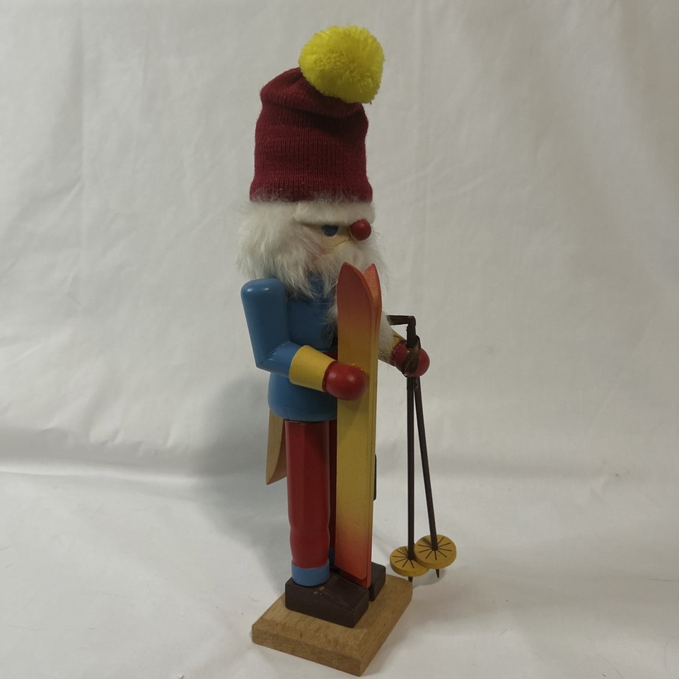 10" Skier Wooden Christmas Nutcracker | eBay