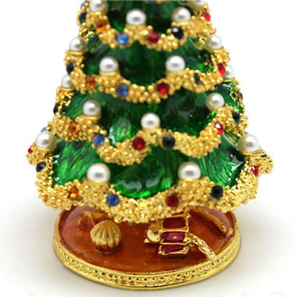 Unique Christmas Tree Jewelry Trinket Box Ornament Statue for ...