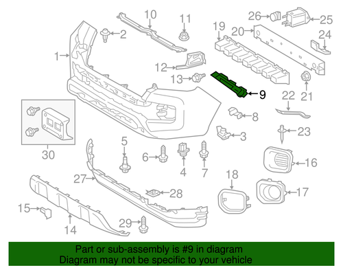 Genuine Toyota Bumper Guide (Front) 52115-04070 | eBay