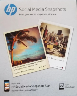 HP Social Media Snapshots 4" x 5" Photo Paper Sheets 25 Count. NEW ...