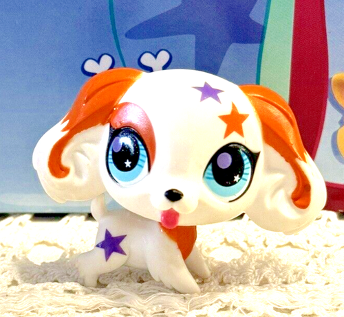 LITTLEST PET SHOP G4 WHITE & BROWN STARRY COCKER SPANIEL DOG #2689 ...