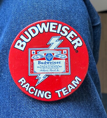Cool Budweiser Racing Team 3" Litho Advertising Pinback | eBay