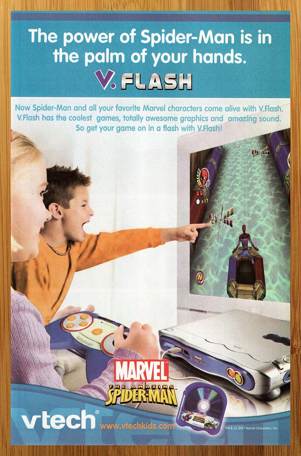 2008 Vtech V Flash Print Ad/Poster 00s Kid Marvel Spider-Man Video Game ...