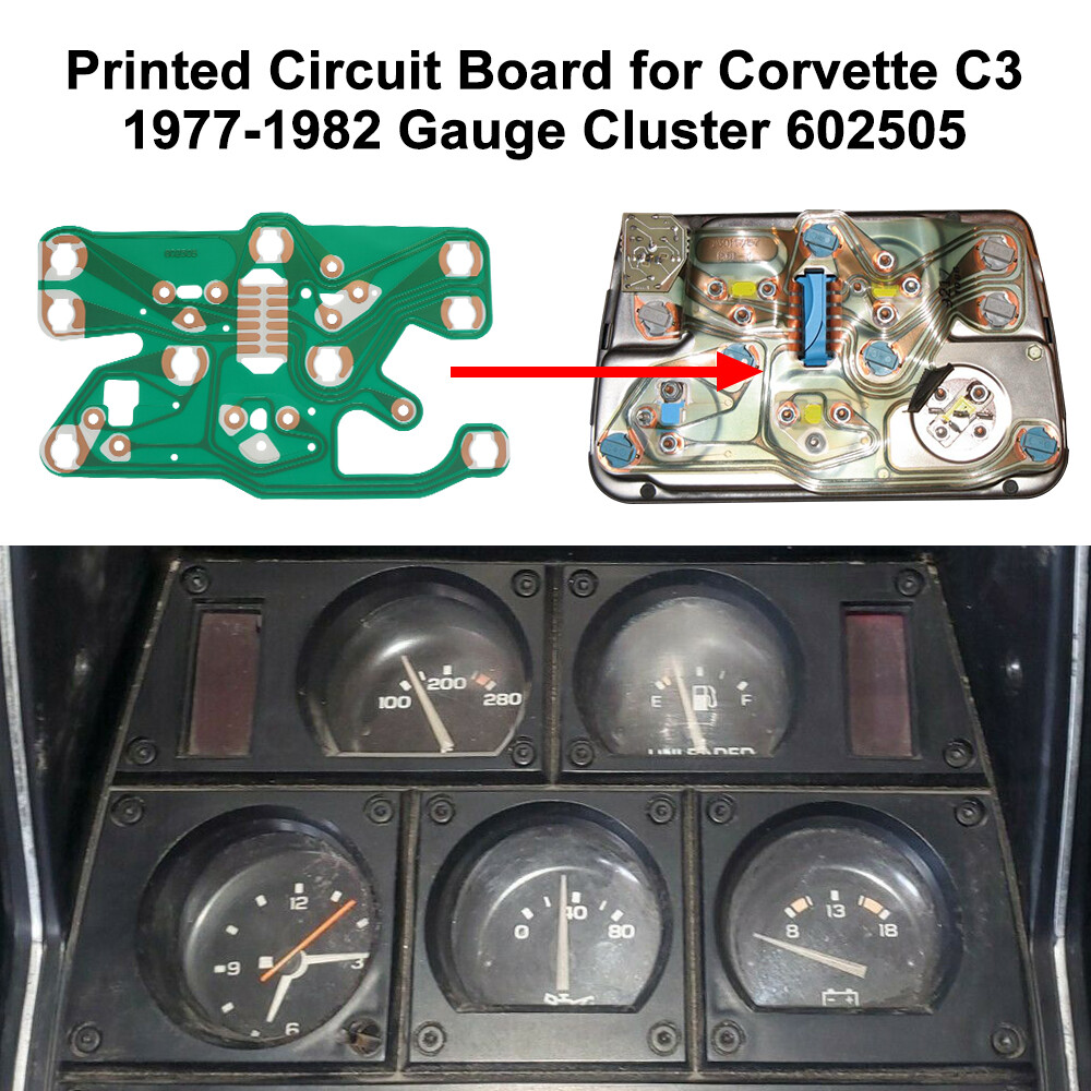 1977-1982 Corvette C3 Gauge Cluster Instrument Cluster 602505 Printed ...