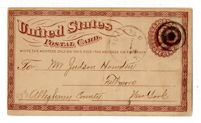 Postcard 1875 Postal Card Buffalo Freie Presse Fancy Cancel Buffalo New ...