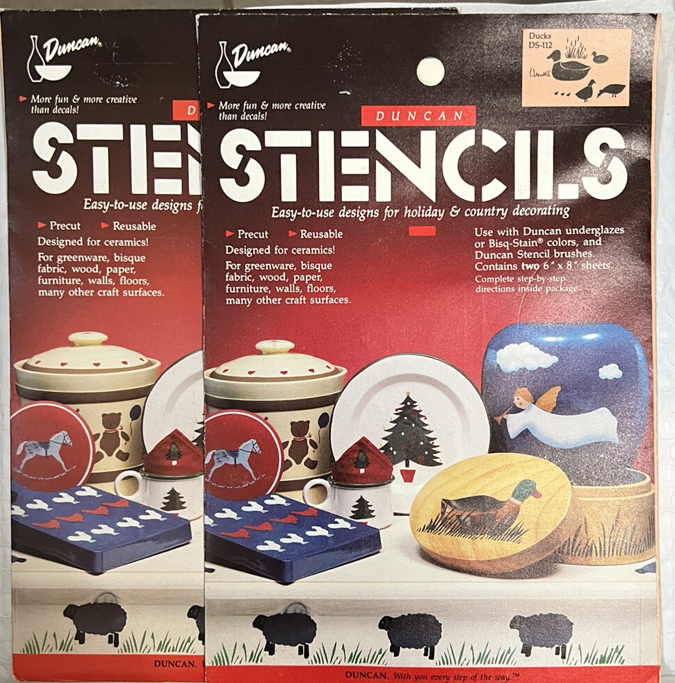 2 Vtg Duncan stencils Ducks DS-112 for ceramics, Wood, Paper, Fabric ...