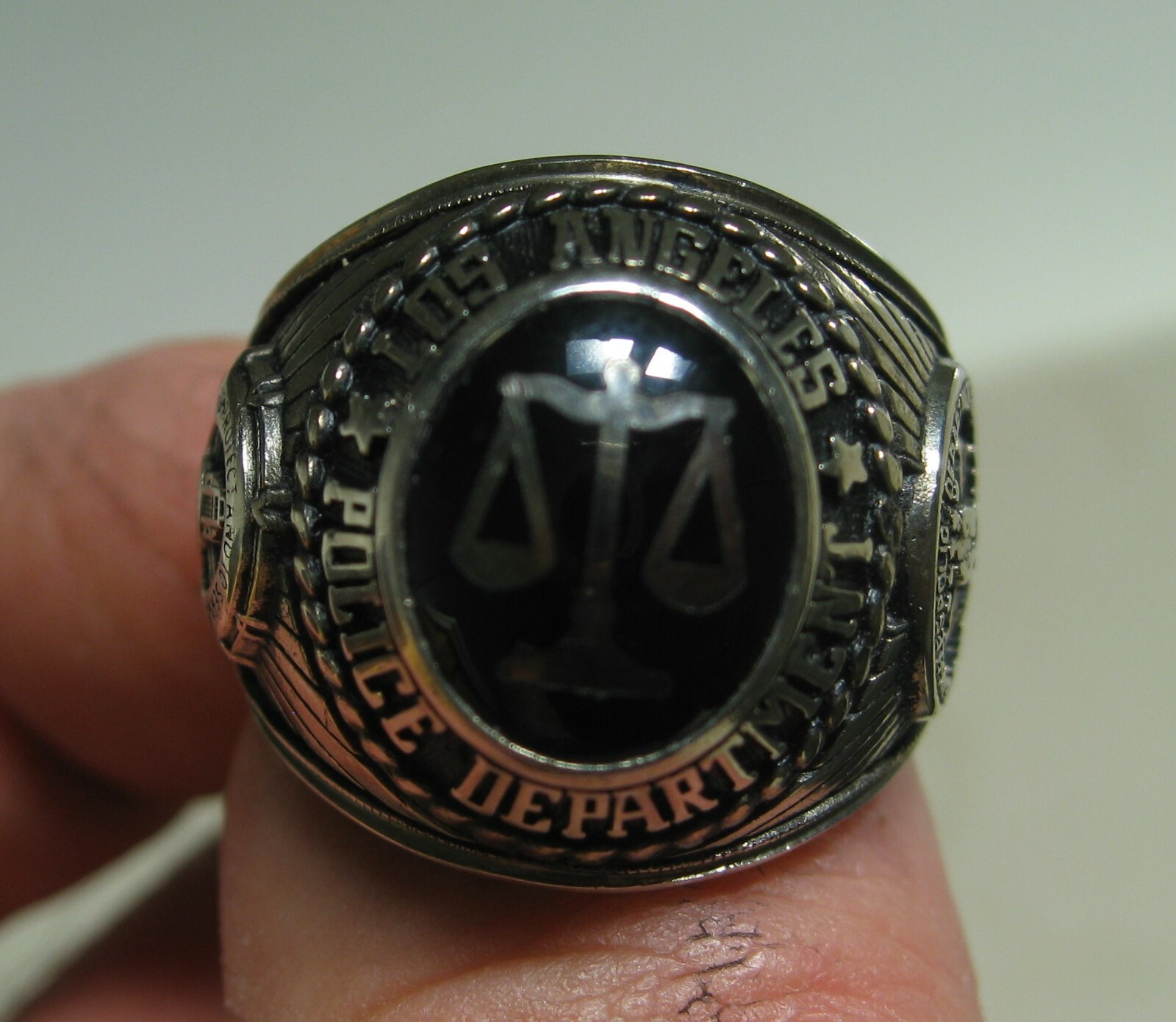 Los Angeles Police Department men's class ring by Josten's 10K white ...
