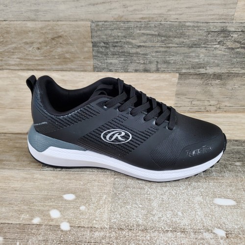Rawlings League Turf Mens Shoes 8 D Black White Leather Lace-Up ...