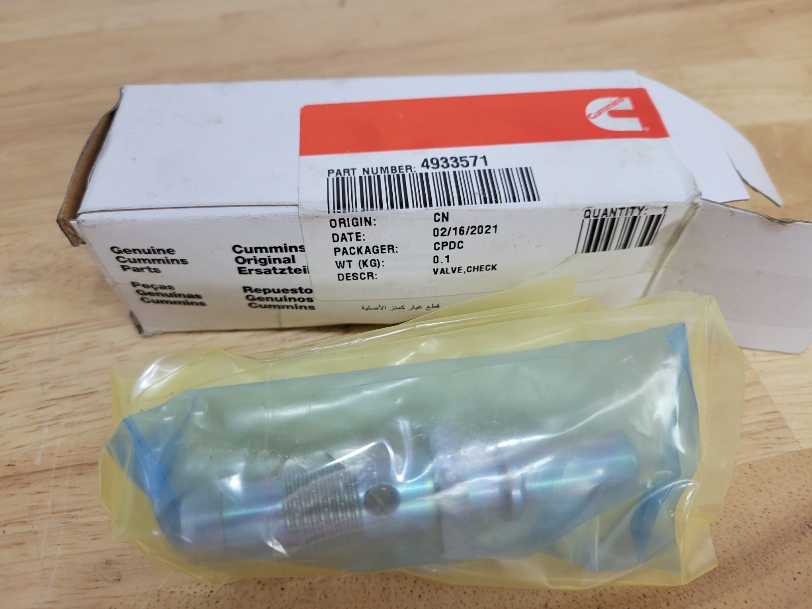 New OEM Genuine Cummins VALVE,CHECK 4933571 Free shipping | eBay