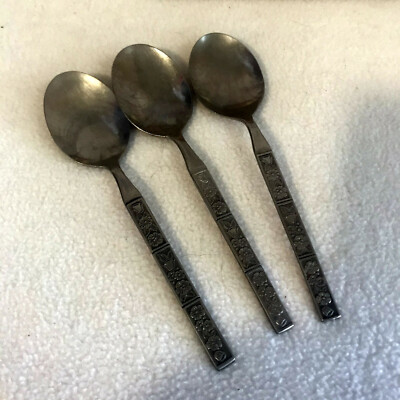 Oneida Northland Stainless Spring Fever Flatware Set 3 Soup Spoons | eBay