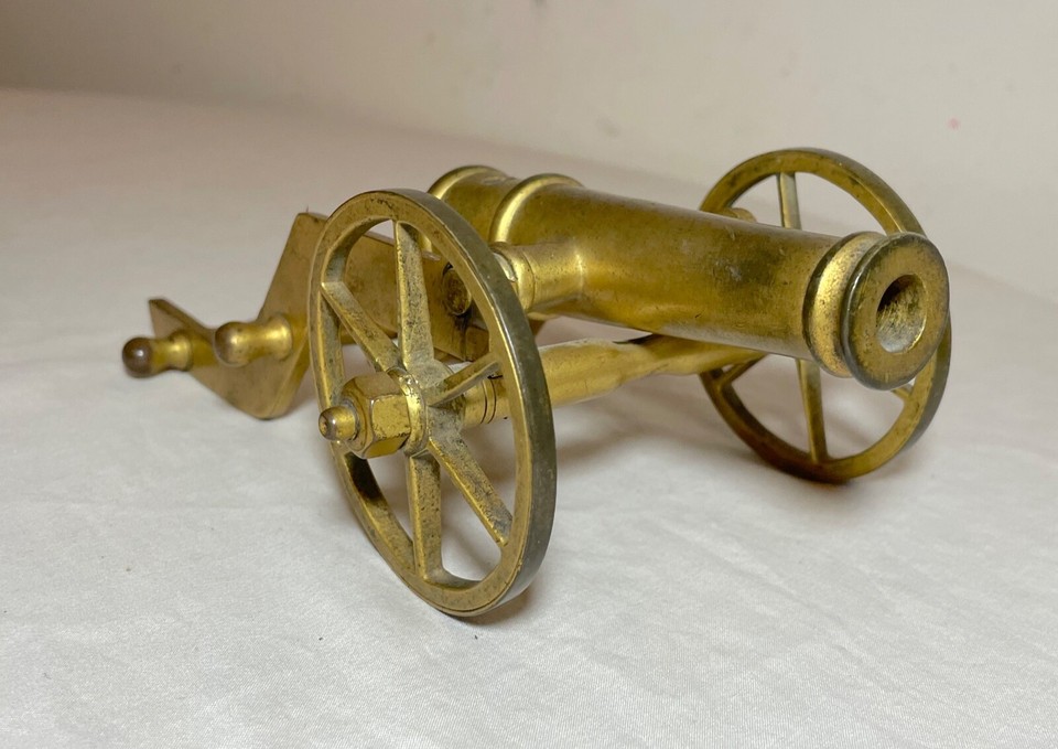 rare antique early 20th century gilt brass machinist mini scale cannon ...
