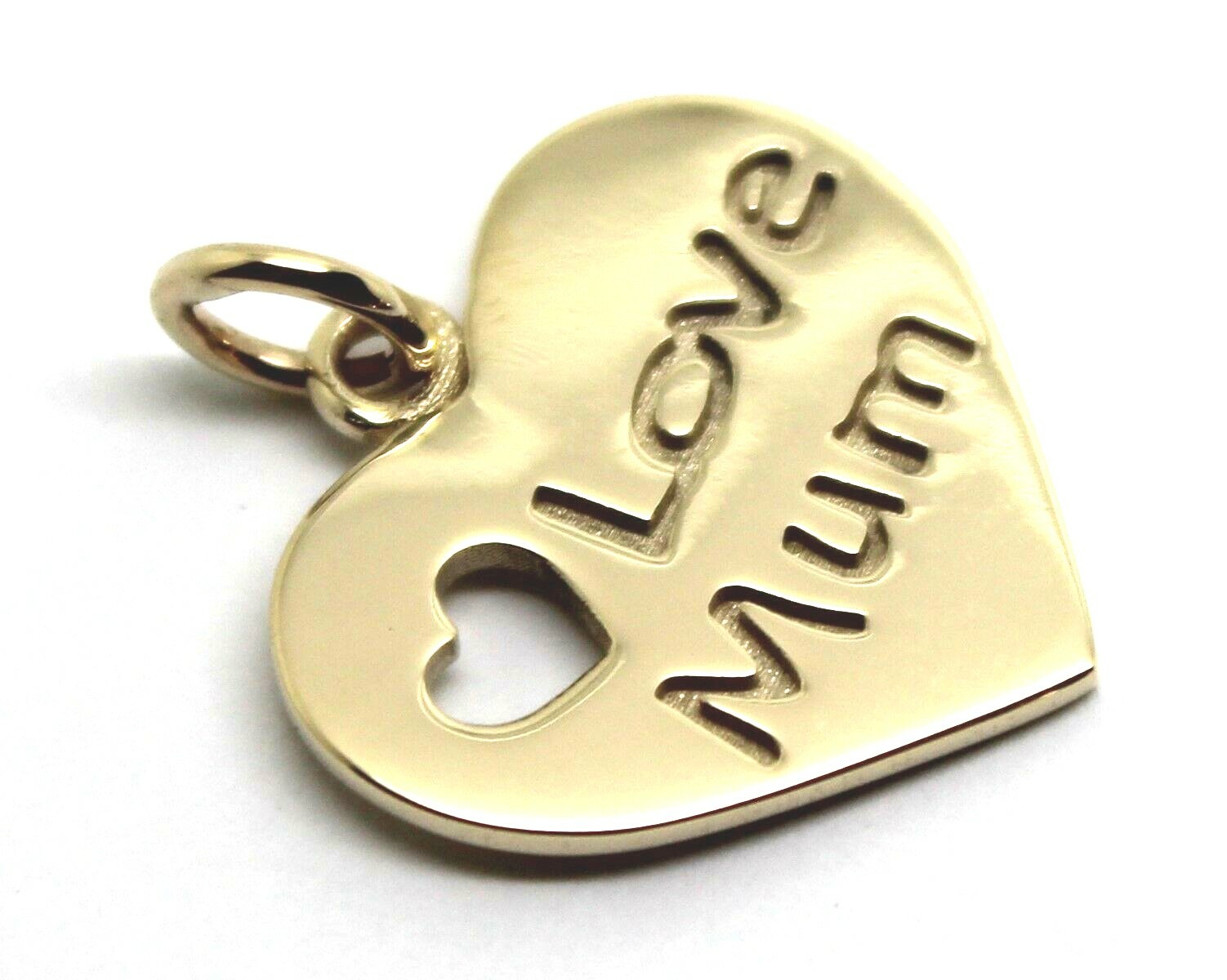 Kaedesigns, Genuine 9K 9ct Yellow Gold I Love Mum Shield Pendant | eBay