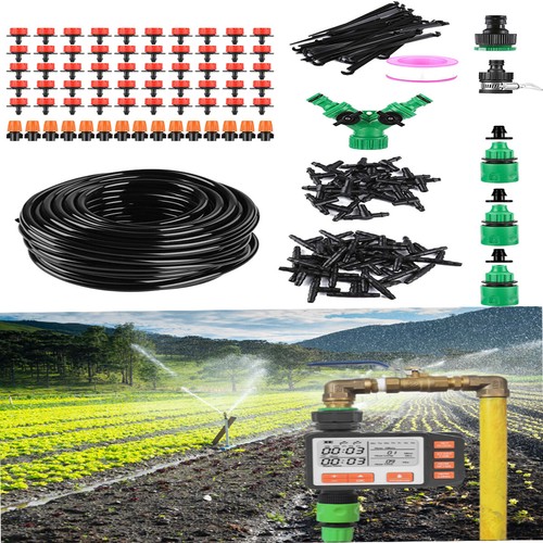 Drip Irrigation Kit /Digital Water Timer for Garden Faucet,164FT ...