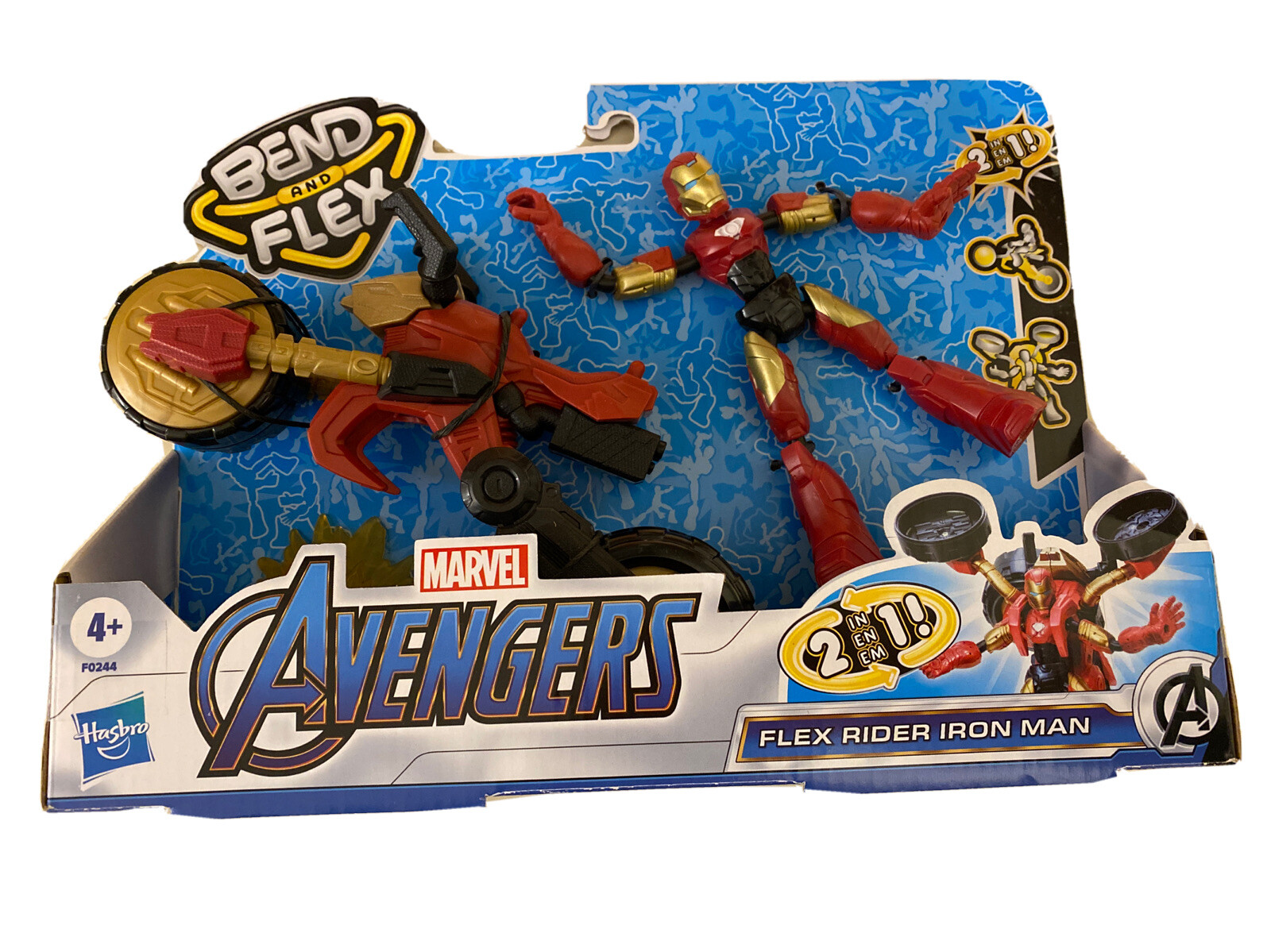 Marvel Bend and Flex, Flex Rider Iron Man Action Figure Toy, 6-Inch ...