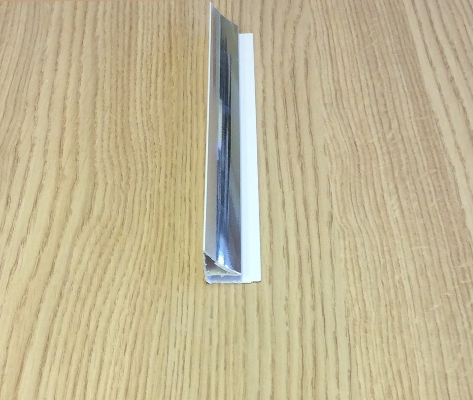 Silver 5mm Shower Wall Panel Trims 2.6m Bathroom Cladding PVC Wall ...