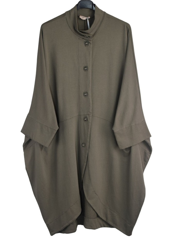 Ladies Italian Lagenlook Button Through Dip Hem Jacket for Autumn | eBay
