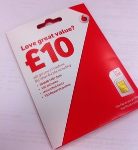 Vodafone SIM Card. 3G/4G Pay As You Go Vodaphone Nano/Micro/Standard ...