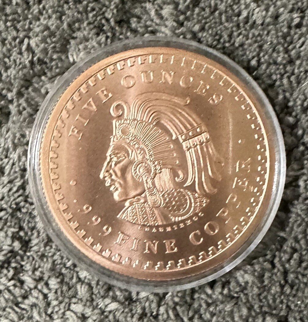 5 oz Aztec Calendar .999 BU Copper Coin in Capsule. IN STOCK | eBay