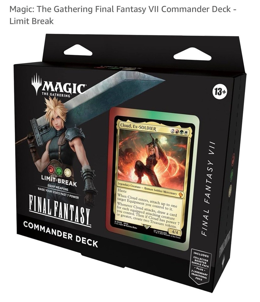 MTG FF Magic The Gathering Final Fantasy VII Commander Deck Cloud Limit ...