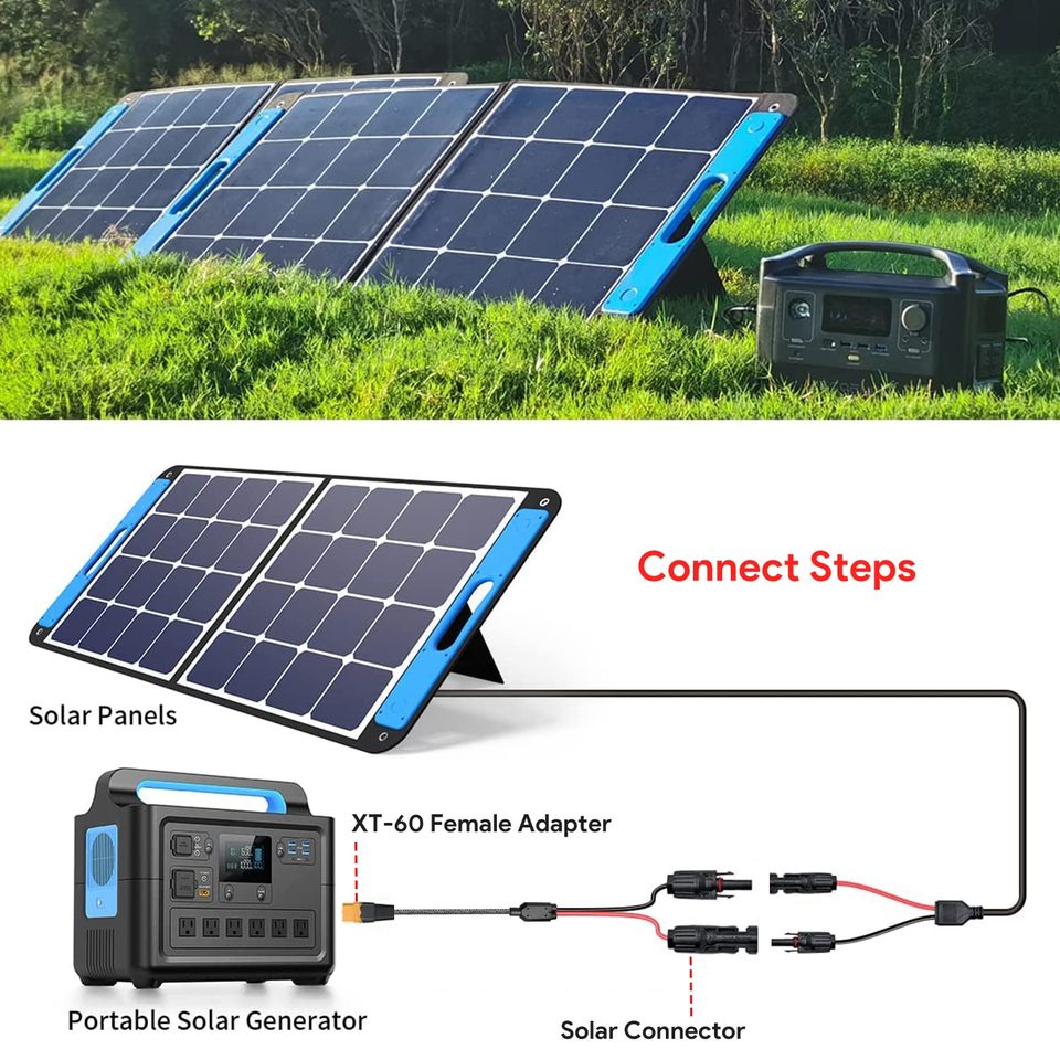 XT60 Solar Panel Extension Cable 11FT 3.5M Bluetti ECOFLOW Generator ...