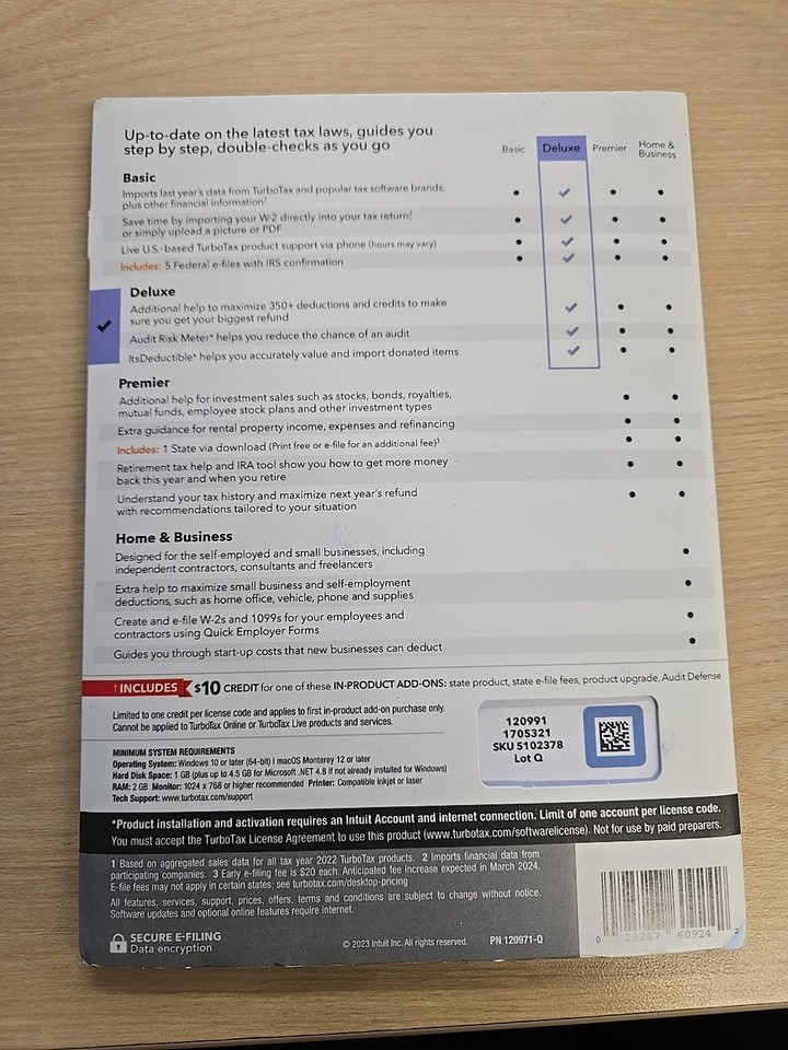 TurboTax 2023 Deluxe Federal Tax Software for Windows and Mac, W/Code ...
