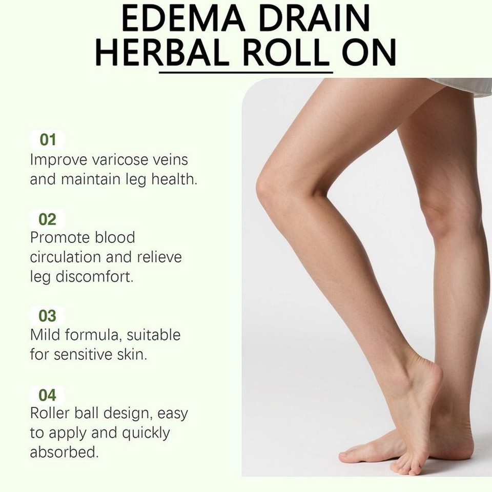 FlowBoost Edema Drain Herbal Roll on Reduces Swelling| Rollerball Leg ...