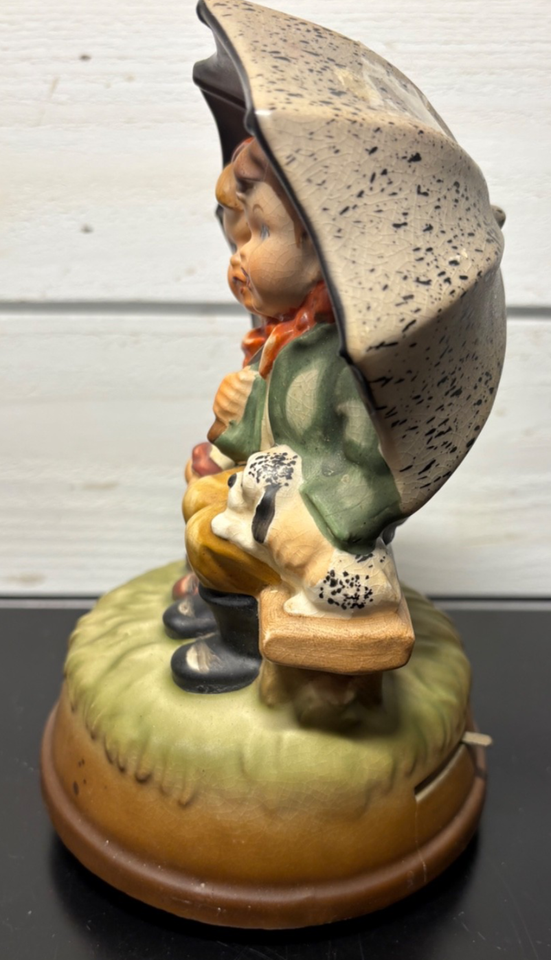 Vintage Japan Hummel Style Ceramic Music Box Boy And Girl Under ...