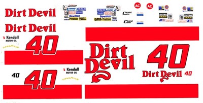 #40 Dirt Devil Reverse color all white 1/24th - 1/25th Scale Waterslide ...