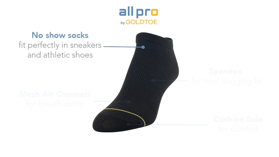 Men & Lady's GOLDTOE® POWERSOX® Sport Arch Support NO SHOWS socks 6 ...