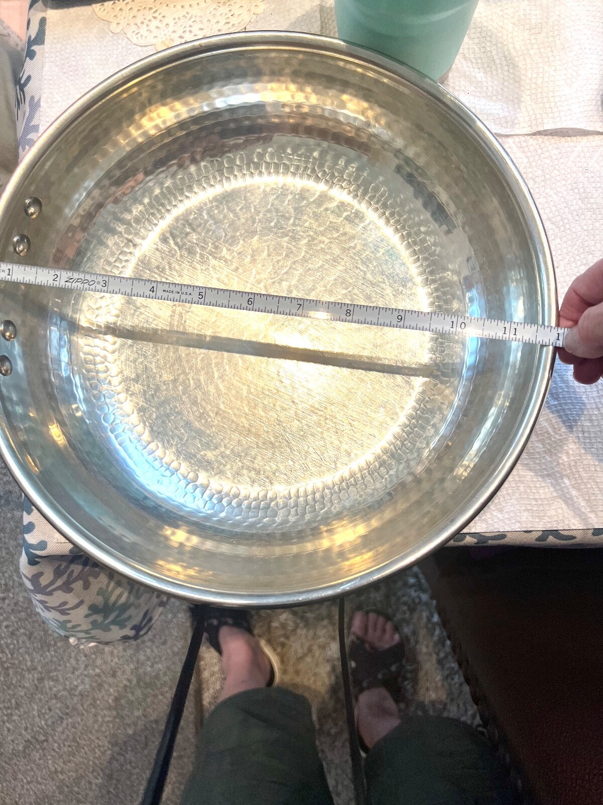 NEW CU ARTIGIANA MADE IN ITALY HAMMERED COPPER 12 IN.SAUCIER PAN W/ TIN ...