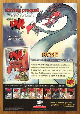 2009 Bone Rose Graphic Novel Print Ad/Poster Charles Vess Jeff Smith ...