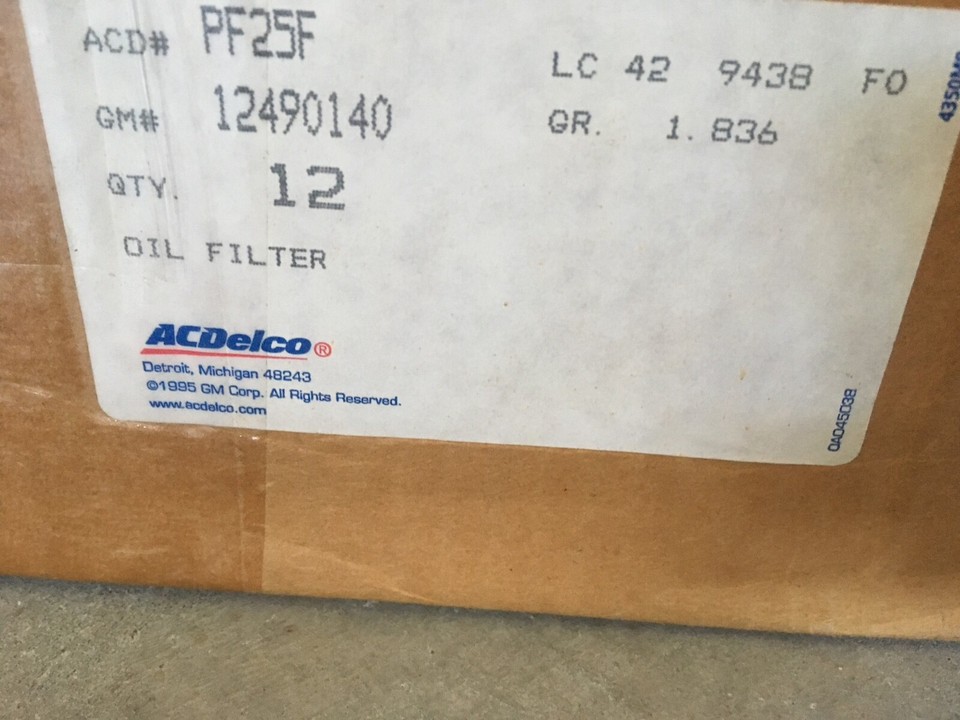 NOS GM AC Delco PF25 Oil Filters 85-92 1985-1992 Camaro Firebird TPI ...