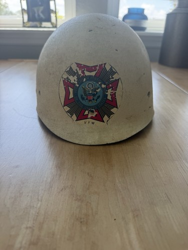 Pre 1970 VFW Helmet - painted white w/ VFW decal | eBay