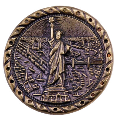 Antique Stamped Brass STATUE of LIBERTY BUTTON NICE 1&1/16 Medium | eBay