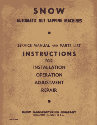 Drilling & Tapping - Snow Taps
