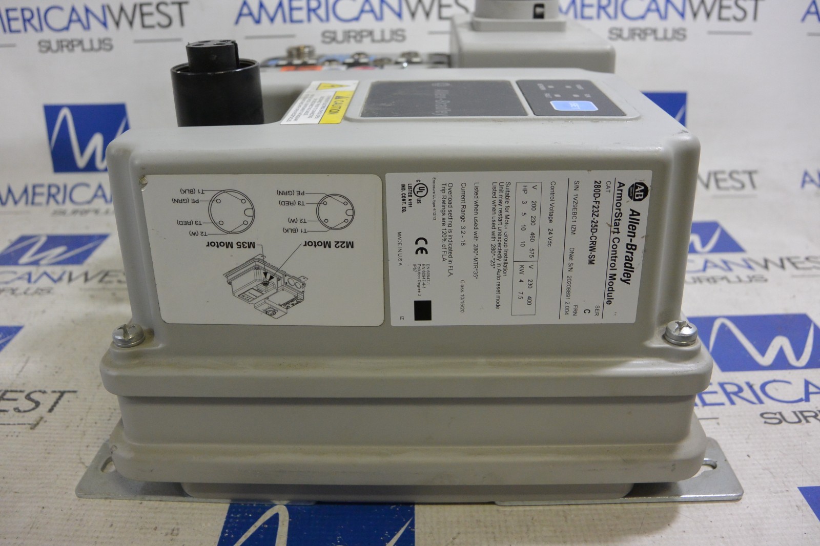 Allen Bradley 280D-F23Z-25D-CRW-SM ArmorStart Control Module w/ 280D-FN ...